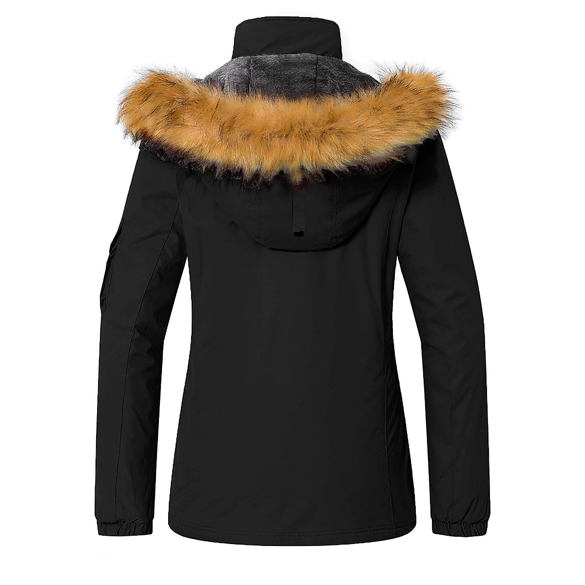 wantdo Women's Mountain Skiing Jacket Outdoors Snowboarding Outerwear Black 2XL