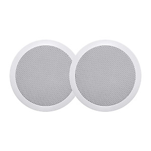 Monoprice 2-Way Polypropylene Ceiling Speakers - 6.5 Inch, Pair, With Paintable Grille - Aria Series