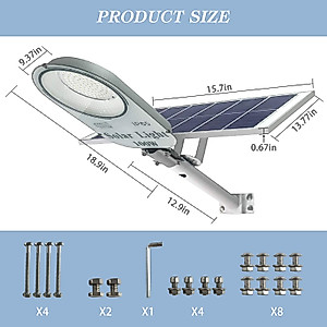 LMluluda 100W Solar Street Lights Outdoor 10000LM 6500K Solar Lights Outdoor of IP65 Waterproof, Dusk to Dawn Solar Security Lights, Solar Flood Light for Yard, Garden, Street, Patio, Front Door