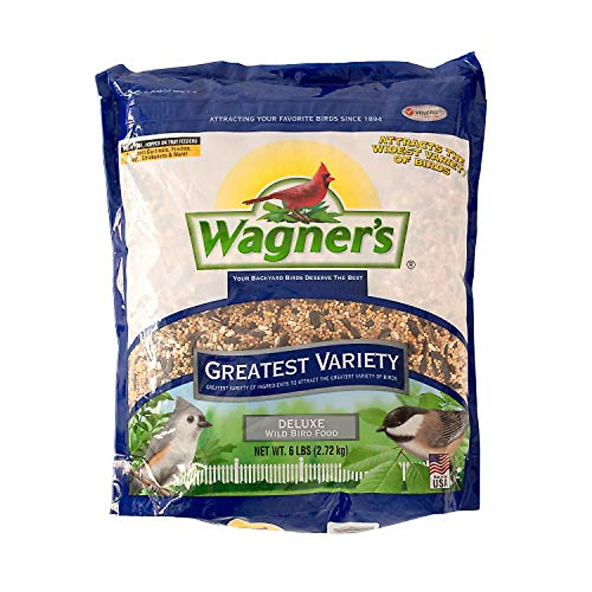 Wagner's 62034 Greatest Variety Blend Wild Bird Food, 6-Pound Bag & 62067 Deluxe Treat Blend Wild Bird Food, 4-Pound Bag