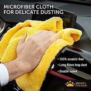Edgeless Microfiber Towels for Cars – 6 Pk - 12”x12” Сar Detailing Towels – Reusable Car Wash Towels – Best for Scratch-Free Car Interior Cleaning
