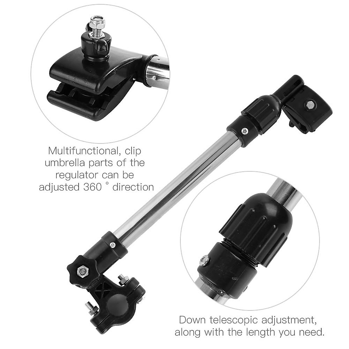 Keenso Umbrella Stand, Baby Stroller MBC Umbrella Stand Pram Retractable Umbrella Holder Stainless Steel and Spare Parts