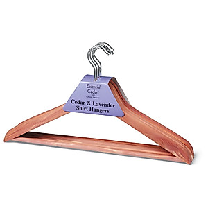 Woodlore 84508 Basic Cedar and Lavender Hangers with Bar, Set of 5
