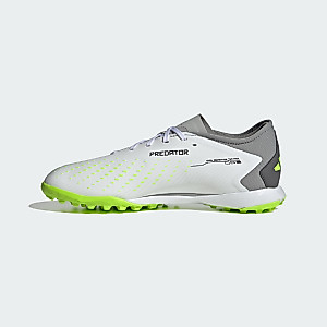 adidas Predator Accuracy.3 Low Turf Shoes, Unisex Adult Sizing, Perfected for Artificial Playing Surfaces, Made with Recycled Materials, White/Black/Lucid Lemon, 10.5 Women/9.5 Men