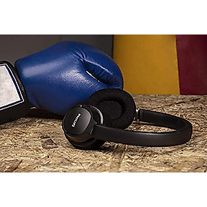 Philips ActionFit SH402 Wireless Bluetooth Headphones, IPX4 Splash-Resistance, Up to 20+ Hours of Play time, Echo Cancellation, Quick Charge, Smart Pairing and Cooling Earcups - Black (TASH402BK)