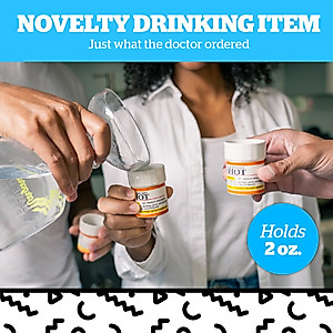 BigMouth Inc Prescription Pill Bottle Shaped Shot Glass Set, Funny Novelty Shot Glasses, 3-Pack, 2 fluid ounces