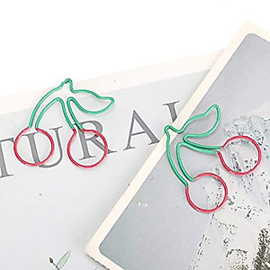 20PCS Bookmarks Planner Clip, Cute Fruit Pin Paper Clips Fruit Shaped 2‑Color Paper Clips for Office School Clips Accessories Gifts