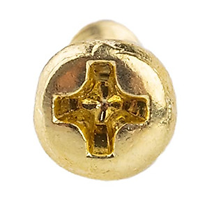 #2 x 1/2" Brass Round Head Phillips Drive Screws | Pack of 25 | Self Tapping Screws for Wood Antique or Modern Furniture | RH2-SB