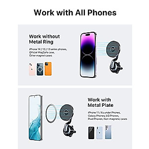 Ciencimy Compatible for MagSafe Car Mount [Strongest Magnet] Magnetic Phone Holder for Car [360° Adjustable] Air Vent Magnetic Phone Mount Fit for MagSafe iPhone 14 13 12 Pro Max Plus Mini