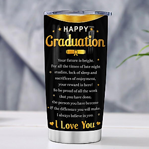 wowcugi Personalized Graduation Gifts Graduation Tumbler 20oz 30oz Tumblers Coffee Travel Mug Cup Grad Gift For Daughter Son College High School University Class Of 2024 Congratulations Gifts