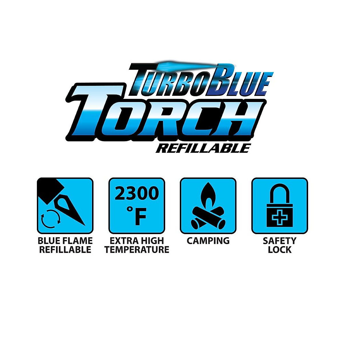 Turbo Blue XXL Jet Flame Refillable Torch Lighter with Powerful Windproof Flame (1)