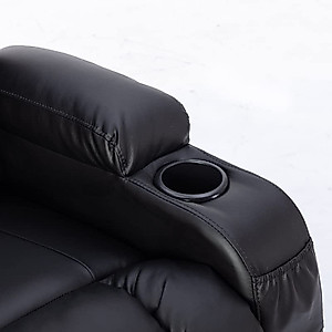 HomSof Chair Sofa,Eight Point Function and Heated,Adjustable Home Theater Single Recliner Suitable for The Elderly Vibration Massage Manual Remote Control, Black