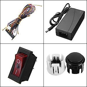 5000 in 1 - Pandora Box DX Special Version Arcade Board Full DIY KIT Up to 4 Players DIY Kit Support Download Games with Buttons Harness Cable