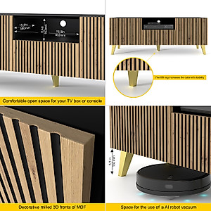 Homlando Ravenna A Living Room Furniture Set with TV Stand and Cabinet, Oak Artisan and Matte Black - Made in EU Modern Furniture - TV & Media Furniture