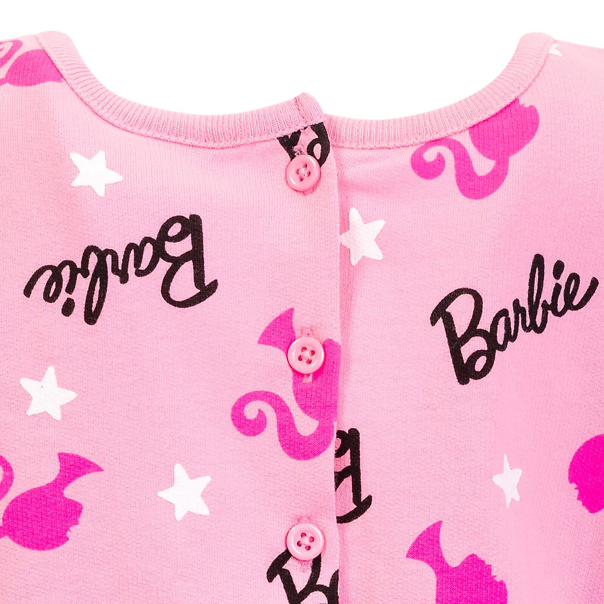 Barbie Toddler Girls French Terry Sleeveless Romper Pink 4T