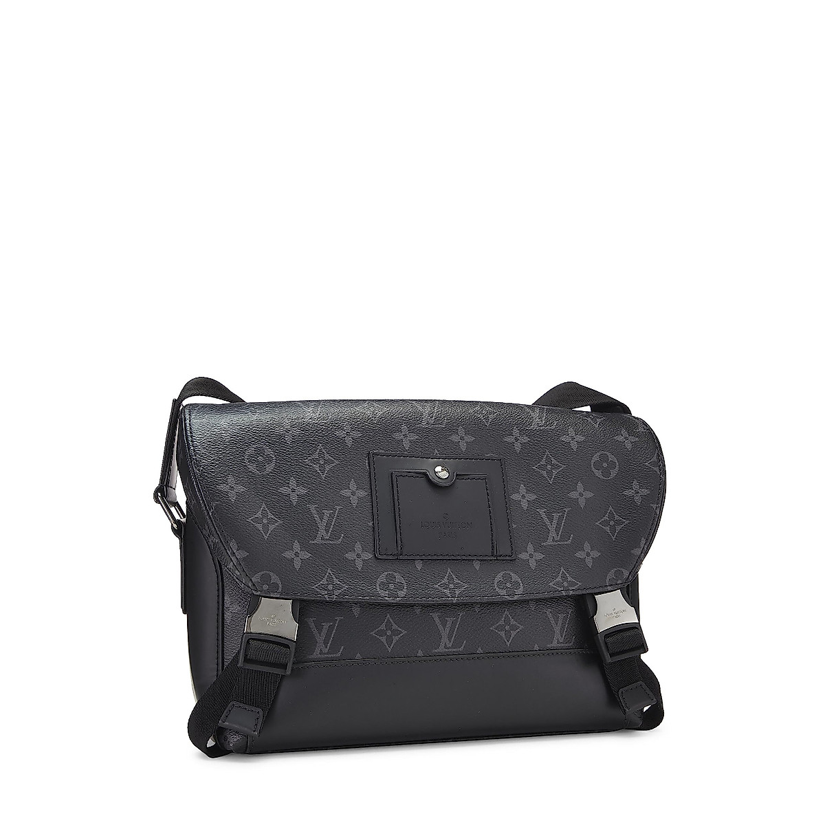 Louis Vuitton, Pre-Loved Black Monogram Eclipse Voyager Messenger PM, Black