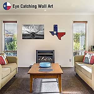 Tegik Texas Decor, Texas Wall Art, Retro State Flag Map Metal Sign for Porch Garage Men’s Room Decoration 16.5 Inch