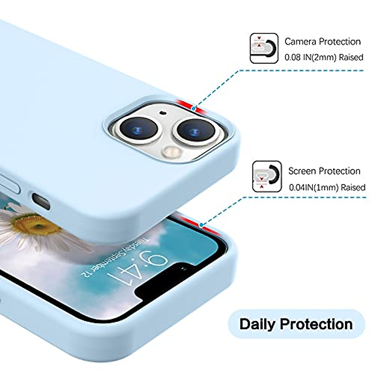 BENTOBEN iPhone 13 Mini Case, iPhone 13 Mini Phone Case, Slim Fit Liquid Silicone Soft Gel Rubber Anti-Scratch Shockproof Phone Cover with Microfiber Lining for iPhone 13 Mini 5.4" 2021, Lilac