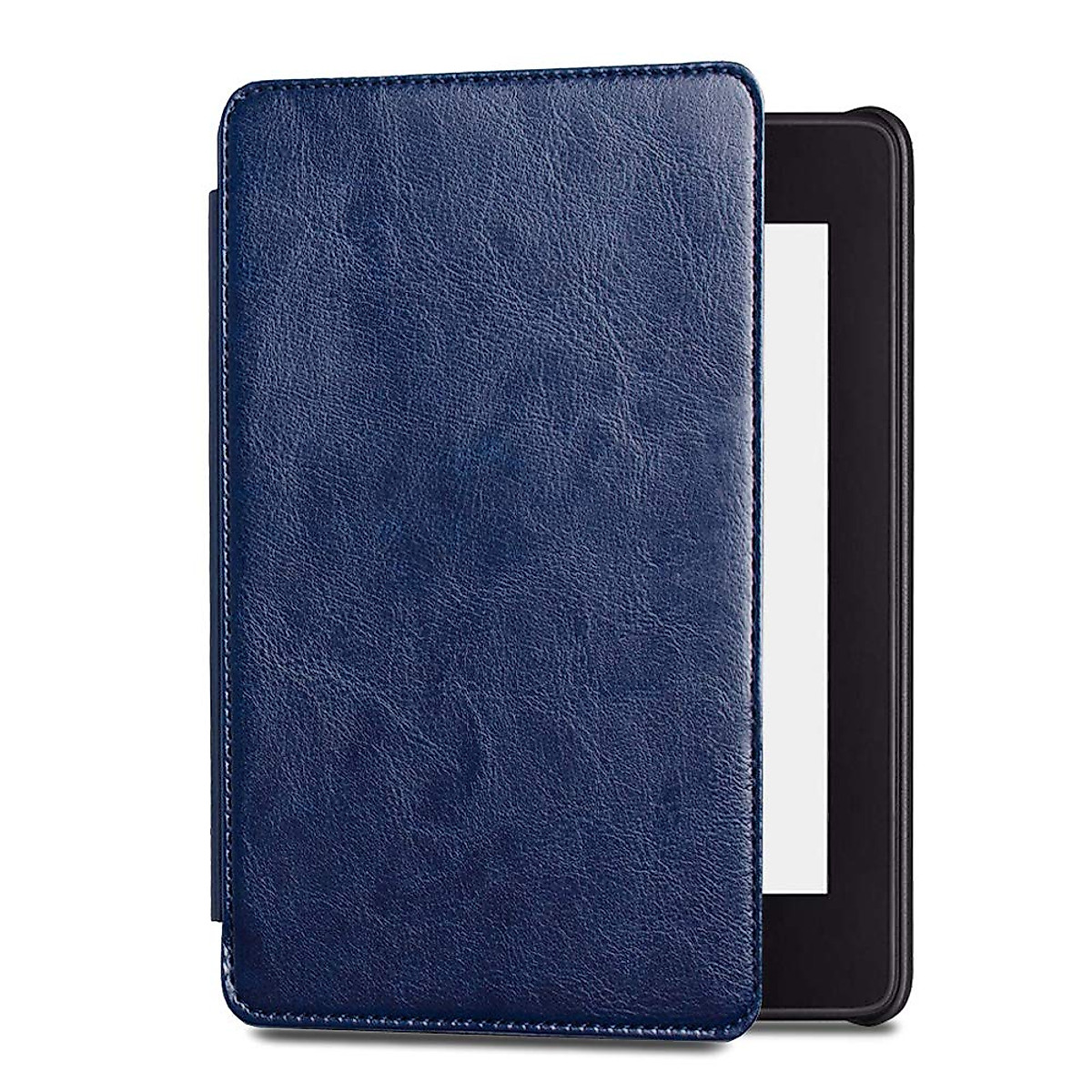 ISeeSee All-new Kindle Paperwhite Water-Safe Fabric Cover (10th Generation-2018),Holding Case PU Leather E-Reader Smart Cover with Auto Sleep/Wake for Amazon All-New Kindle Paperwhite 2018 DarK Blue