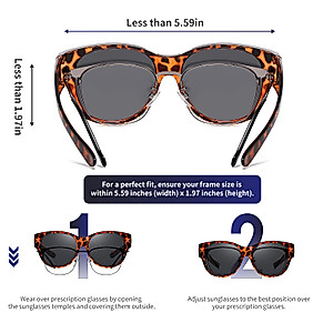GEGURI Fit Over Glasses Sunglasses for Women Men, Oversized Round Sunglasses Polarized 100% UV400 Protection