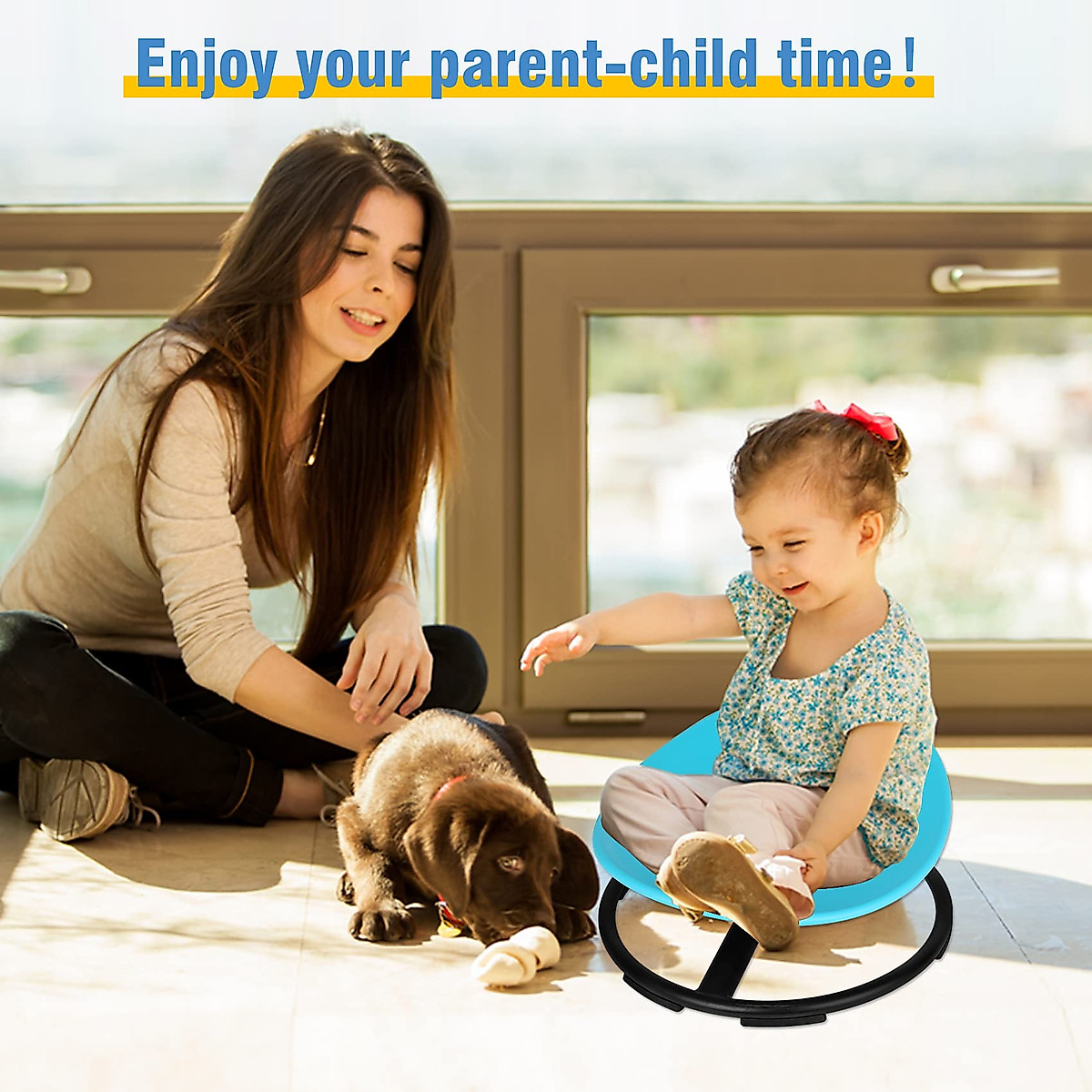 FERUERW Autism Kids Swivel Chair, Sensory Toy Chair, Carousel Spin Sensory Chair for Kids, Training Body Coordination, Kids Spinning Chair (Red)