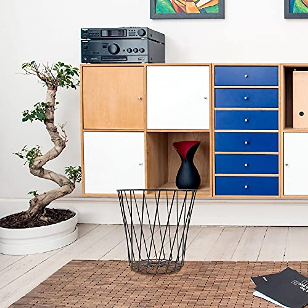 Zerodeko Mesh Wire Garbage Can Black: Litter Trash Bin Round Open Top Wastebasket Home Office Rubbish Trash Basket Recycling Bins