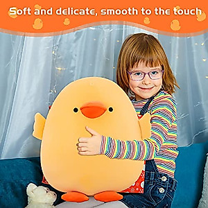 DEYI Plush Duck Stuffed Animal Soft Toys Yellow Duckling Stuff,Gifts for Friends and Children Christmas,Cute Yellow Throw Pillow (Long-Legged Yellow Duck,15.7in)