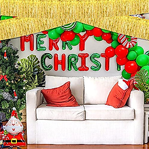 6 Pack 10 Feet Foil Fringe Garland Metallic Tinsel Streamers Banner Wall Hanging Curtain Backdrop for Parade Floats, Bachelorette, Wedding, Birthday, Halloween, Christmas Party Decorations(Gold)