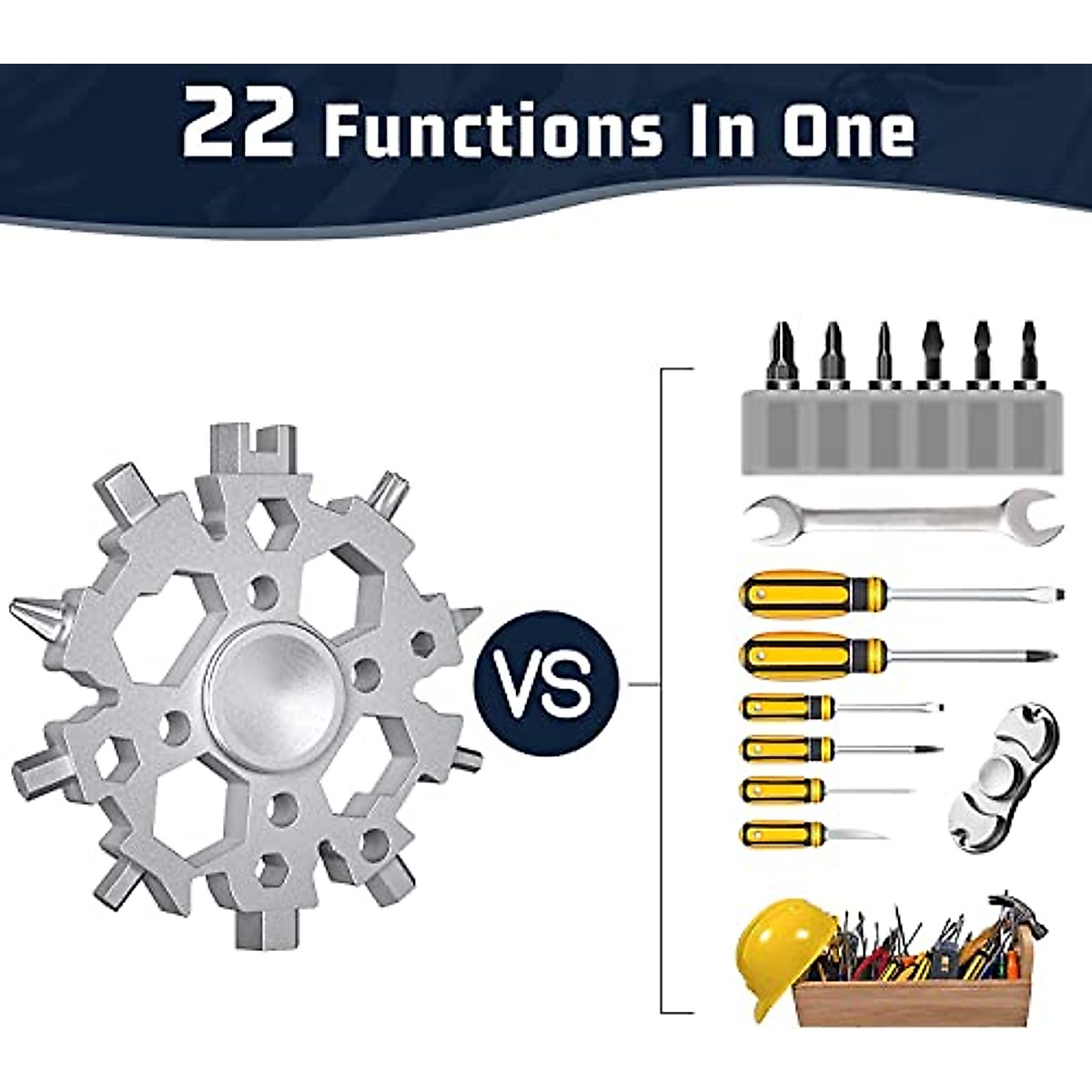 Stocking Stuffers for kids, 23 in 1 Snowflake Multitool Funny Christmas Gifts for Men, dads, teens, adults (Silver)