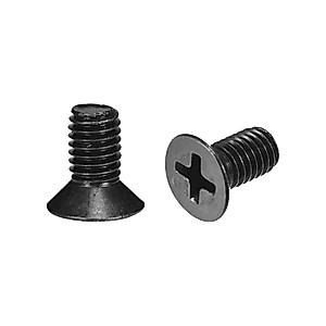 uxcell M5 x 10mm Phillips Screw Fastener Black for Laptop PC TV Fan Switch 200pcs
