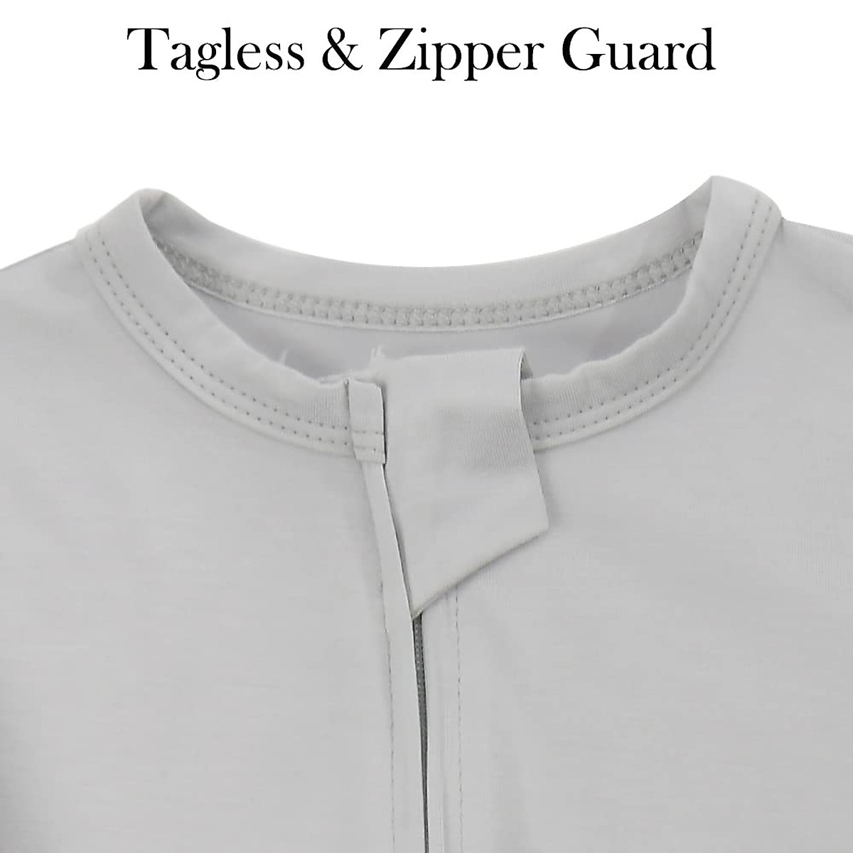 Aablexema Baby Footie Pajamas Zipper - Rayon from Bamboo Infant Footed Pjs with Mittens Sleepwear Jammies(Light Grey & Black Grey,0-3m)