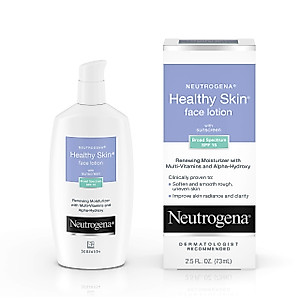 Neutrogena Healthy Skin Face Moisturizer Lotion with SPF 15 Sunscreen & Alpha-Hydroxy Acid, Anti-Wrinkle Treatment with Vitamins C, E & B5, Oil-Free & Alcohol-Free, 2.5 fl. oz