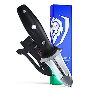 Dalstrong Oyster Shucking Knife - 3" Professional Clam and Shellfish Tool - Gladiator Series Elite - Forged German High-Carbon Steel - G10 Handle - Sheath Included - NSF Certified