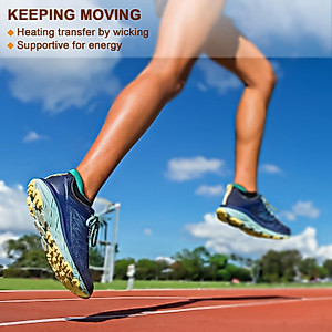 BULLIANT Socks For Women 6Pairs-Womens Athletic Ankle Socks No Show Cushioned for Walking Running-Compression Arch Support(6Pairs,Shoes Size:Women 6-8)