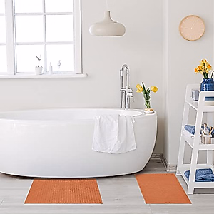 Bath Mats Set 1000 Gram Long-Staple Combed Cotton for Bathroom, 2 Piece, Copper