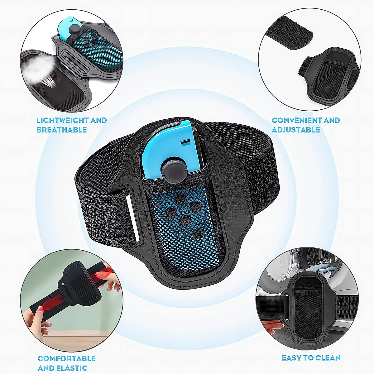 [2 Pack] Leg Strap for Switch Sports Play Soccer/Switch Ring Fit Adventure, for Joy Cons Switch OLED Model Controller Game Accessories,Adjustable Elastic Strap