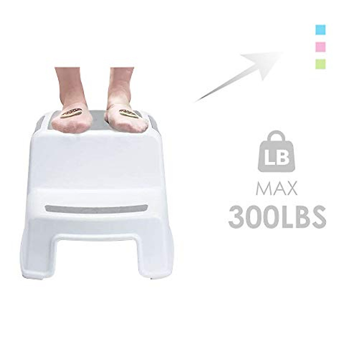 2 Step Stool for Kids(2 Pack,Pink) - Toddler Step Stools for Toilet Potty Training, Bathroom and Kitchen - Slip Resistant Soft Grip for Safety, Stackable