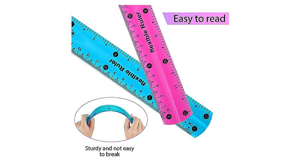 Flexible Ruler Set - 12 Inch Soft Bendable Rulers