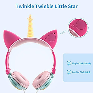 iFecco Kids Headphones, Boys Girls Teens Foldable Adjustable Wired On-Ear Headset 3.5mm Audio Jack Stereo Tangle-Free, 85 dB Volume Limited Childrens Headphones for School Home, Travel