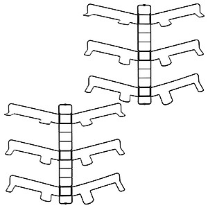 mDesign Modern Metal Shoe Organizer Display & Storage Shelf Rack - Adjustable Shelves Hang & Store Kicks, Running, Basketball, Tennis Shoes - 3 Tier, Each Wall Mount Unit Holds 6 Shoes, 2 Pack, Black