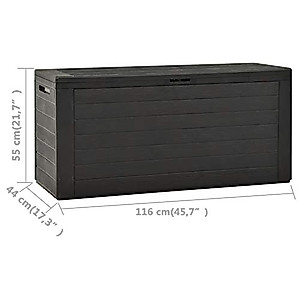Tidyard Garden Storage Box PP Storage Cabinet 76.6 Gal Deck Box Garden Organizer Toolbox for Patio, Lawn, Poolside, Backyard Outdoor Furniture 45.7 x 17.3 x 21.7 Inches (W x D x H)