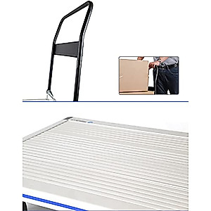 Generic Platform Hand Truck Folding Platform Truck Aluminum Alloy Hand Cart with Wheels and Foldable Handle Push Trolley for Luggage Parcel Tools Moving Push Dolly for Loading (Size : 91 * 60) (74 *