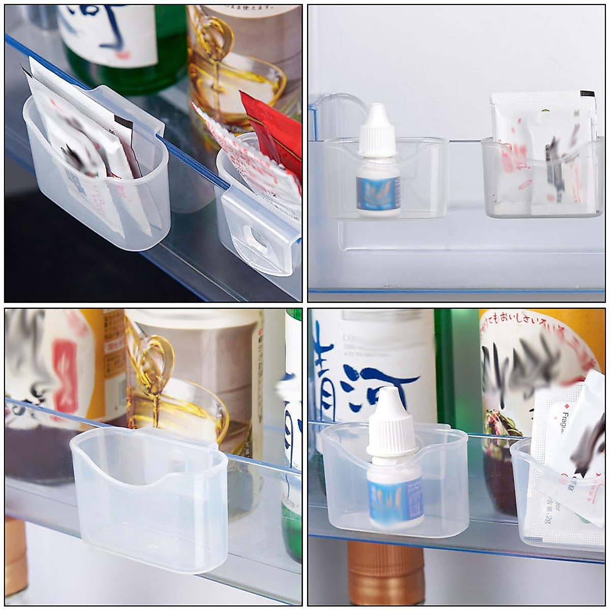VOSAREA 4pcs Box Storage Box Refrigerator Hanging Rack Refrigerator Drawers Can Organizer for Refrigerator Fridge Drawer Organizer Fridge Storage Shelf Mini Fridge Food Box Small Pp Office