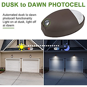 LED Emergency Light with Battery Backup and Photocell, Self Test Diagnostics, Outdoor LED Emergency Wallpack, 12W 100-277VAC UL-924 Fire Resistant IP65 Wet Location, Dark Bronze - UL Listed - 6 Pack