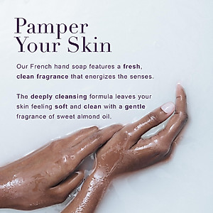 A LA MAISON French Liquid Hand Soap, Lavender Aloe - Natural Hand Wash Made with Essential Oils - Biodegradable, Plant-Based, Vegan, Cruelty-Free, Alcohol & Paraben Free (33.8 oz, 1 Pack)