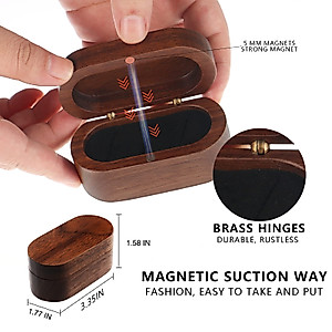 MYLYWOO Sapele Guitar Pick Holder Set with 1 Rosewood Pick and 6 Celluloid Picks in 3 Thicknesses, Mini Wooden Jewelry Organizers, Wood Color knick-knacks, 3.35×1.77×1.58 inches Storages