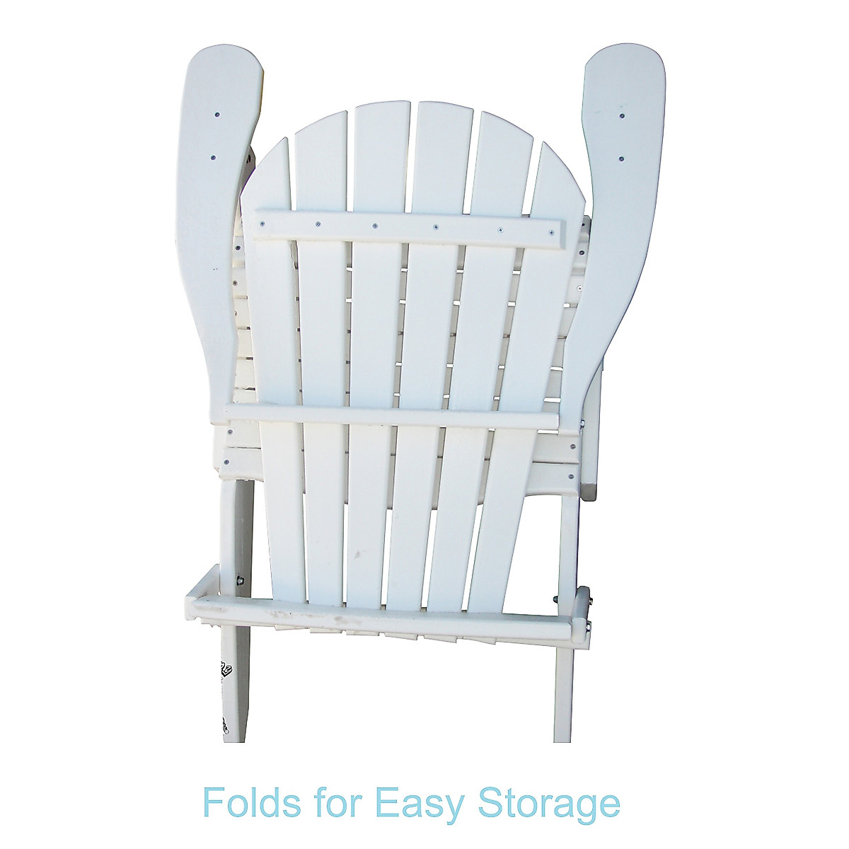 Phat Tommy Foldable Adirondack Chair - Poly Adirondack Chair Folding - HDPE, Heavy Duty, Recycled Plastic - All Weather Outdoor Furniture for Your Deck, Front Porch, or Patio, White