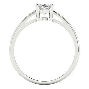 14k White Gold 0.97cttw Classic Oval Cut Solitaire Moissanite Proposal Designer art deco Anniversary Ring Bridal Wedding 9.25