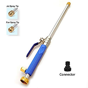 High Pressure Power Washer Spray Nozzle, 18in Garden Hose Wand for Car Window Pet Washing and Plant Watering, Blue