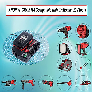 ANOPIW CMCB104 Replace Craftsman Battery Charger 20V V20 for CMCB201 CMCB202 CMCB203 CMCB204...